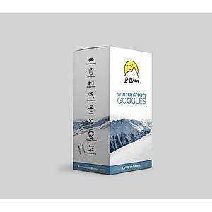 LeWave Unisex Snow Sports Goggles with Adjustable Straps, Beige, UV Protection, Polarized Lenses, Windproof, Flexible Frame, Compatible with Helmets