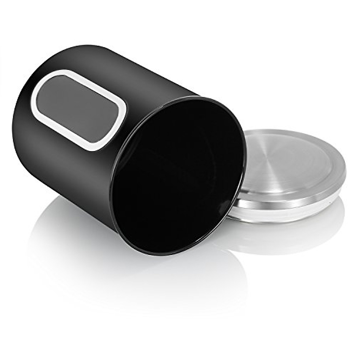 malmo Canisters Set, 3 Piece Food Container for Kitchen Counter Window with Fingerprint Resistance Lids, Black