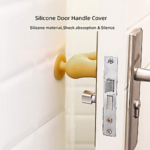 3 Pcs Door Handle Cover with Suction Cup,Silicone Door Knob Cover Anti-Collision Anti Static Electricity Door Handle Silicone Protective Cover