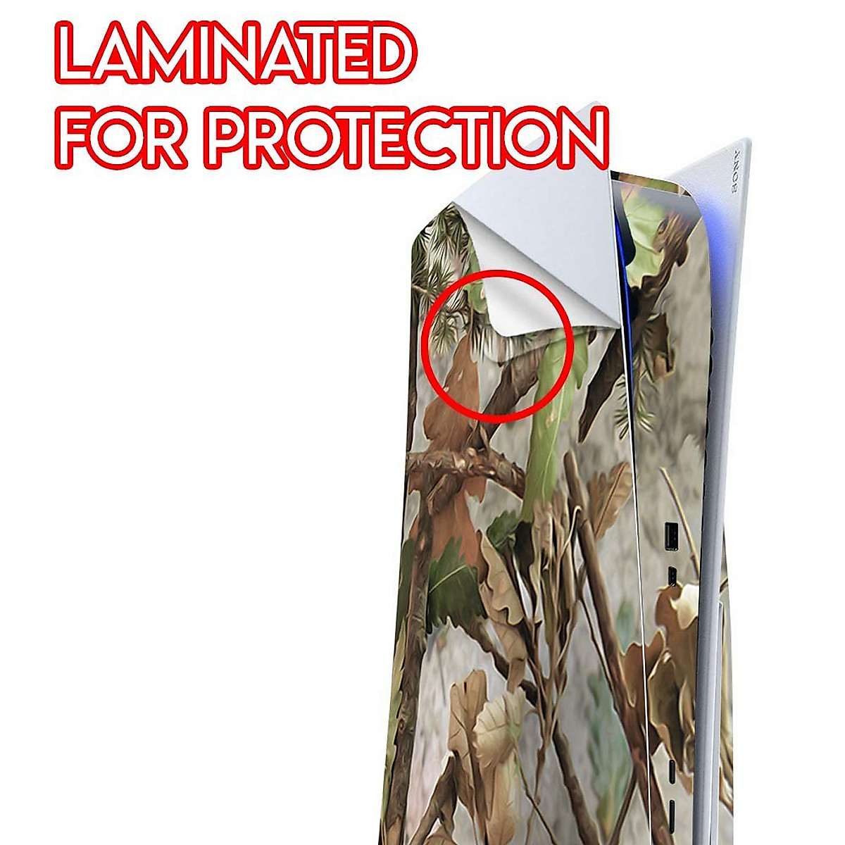 ITS A Skin Skins Compatible with Sony Playstation 5 Console Disc Edition - Protective Decal Overlay Stickers wrap Cover - Tree camo Real Oak