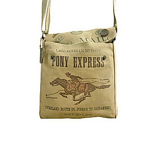 American Glory Canvas Unisex Vintage look US Mail Pony Express Crossbody Handbag