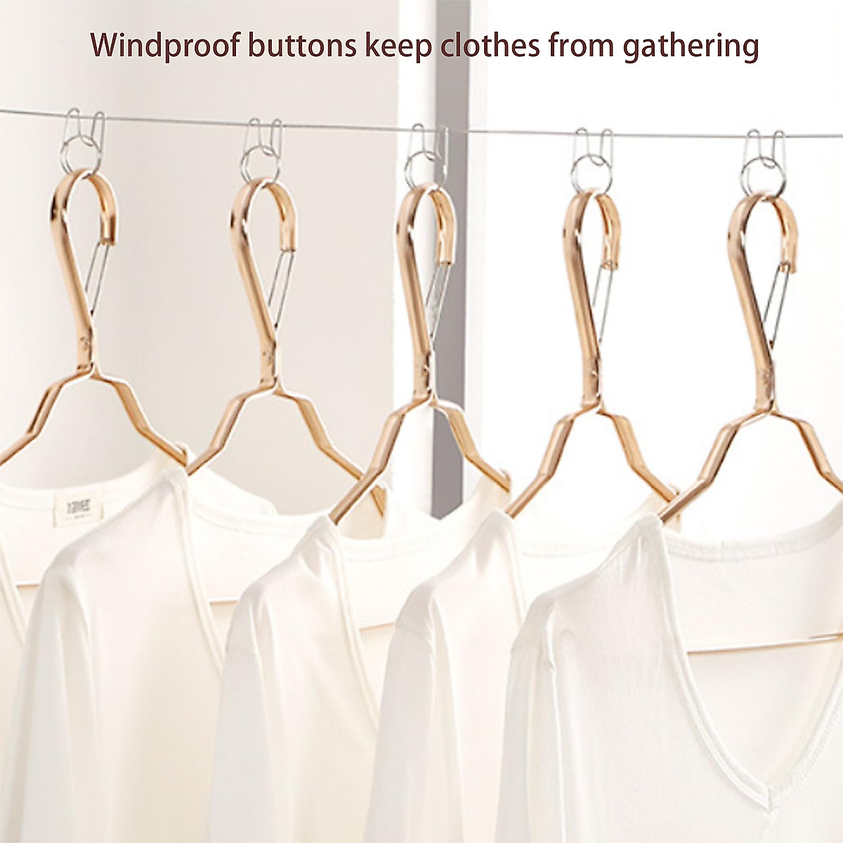 WaWacomp Retractable Clothesline Indoor Clothes Line for Hanging Dry and Wet Clothes on Heavy Duty Outdoor Clothing Lines 16.7 ft (White)