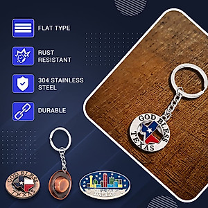 Lamatar1 Texan Charm: 15-Piece Souvenir Magnet & Keychain Set - Hat, Boot, God Bless' Design - Unique Texas Collection