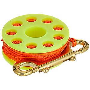 Scuba Choice Diving Yellow Compact Finger Spool 65ft Dive Reel- Orange Line
