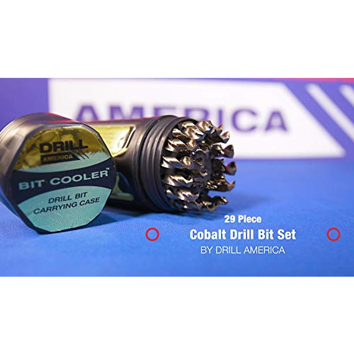 Drill America - D/A29J-CO-PC 29 Piece M42 Cobalt Drill Bit Set in Round Case (1/16" - 1/2" X 64ths), D/ACO Series