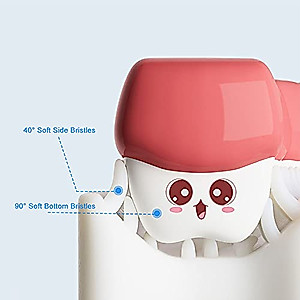 FLINEVE Manual Toothbrush with U-Shaped Bristles Food Grade Silicone Toothbrush Head for Kids 2-7 Years (Blue)