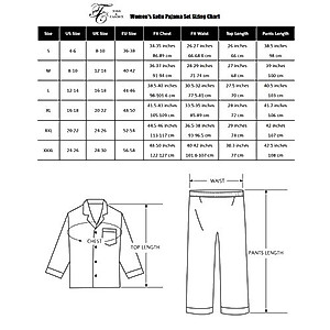 TONY & CANDICE Women's Classic Satin Pajama Set Sleepwear Loungewear (Large, Light Pink)