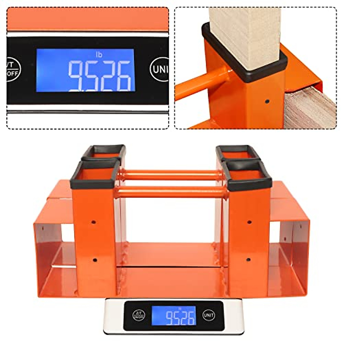 SnugNiture Outdoor Firewood Log Storage Rack Bracket Kit, Adjustable Log Rack Holder, Fireplace Wood Storage Holder with Screws, Orange