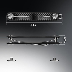 UEDGER Key Organizer Compact Keychain Holder, Minimalist EDC Key Chain with Pocket Clip, Slim Carbon Fiber Smart Key Case, Gift for Father Men Women, Holds 10 Keys and Car Key Fob