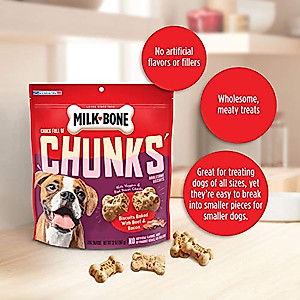 Milk-Bone Chock Full of Chunks with Beef and Bacon Dog Treats, 32 Ounces (Pack of 2)