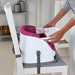 Ingenuity Baby Base 2-in-1 Booster Feeding and Floor Seat with Self-Storing Tray - Pink Flambe