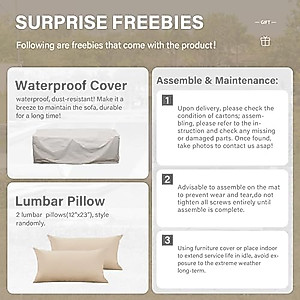 Outdoor Patio Furniture Outdoor Couch 3 Seater Sofa Outdoor Brown Wicker Sofa Deep Seat High Backrest Patio Couch with Anti-Slip Cushions and Waterproof Cover, Khaki