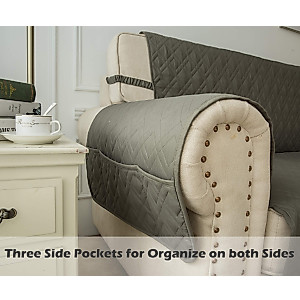 Ameritex Couch Sofa Slipcover 100% Waterproof Nonslip Quilted Furniture Protector Slipcover for Dogs, Children, Pets Sofa Slipcover Machine Washable (Green, 78")