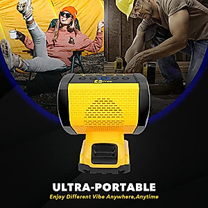 Bluetooth Speaker Fit for DeWALT 18v 20v Max Including 20-60v Flexvolt Battery for Worksite, Camping and Parties (Battery not Included)