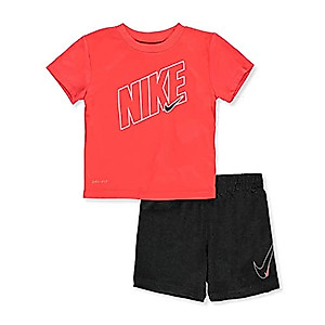 Nike Baby Boy's Dri-FIT Graphic T-Shirt and Shorts Two-Piece Set (Infant) Black Heather 18 Months (Infant)