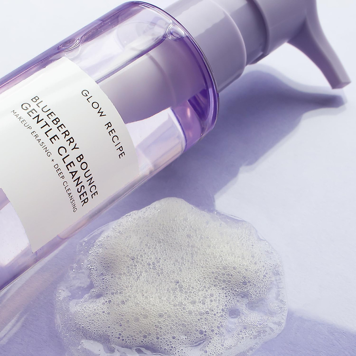 Glow Recipe Blueberry Bounce Exfoliating Face Wash - Foaming Facial Cleanser, Makeup Remover & Clarifying Mask - Hydrating Hyaluronic Acid & Gentle AHA for Sensitive Skin - Korean Skincare, 160ml