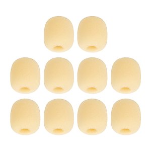 BQLZR 8mm Dia Yellow Wind Shield Mic Sponge Cover for Loudspeaker Lapel Microphone Headset Microphone EY-M02 Pack of 10