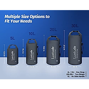 Luxtude Waterproof Dry Bag for Women Men, 5L Thicker Waterproof Backpack with Phone Case, Roll Top Floating Marine Dry Bags for Kayaking, Rafting, Hiking, Swimming, Boating, Beach etc. (Black)