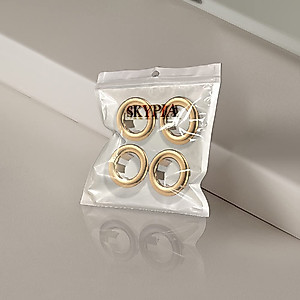 SKYPIA 4 Pcs Sink Overflow Ring Set Bathroom Accessary Kitchen Bathroom Sink Basin Overflow Cover Vanity Sink Overflow Cover (Gold)