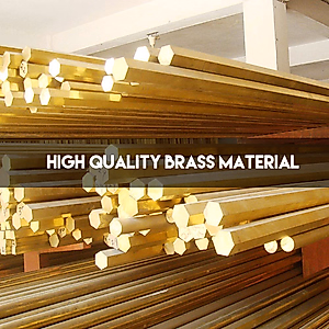 HQMPC Solid Brass Pipe Fitting Male Pipe, Hex Nipple Gas Connect Adapter Brass Union Coupler Adapter Gas x Flare Fittings 1/4"NPT 12Pcs