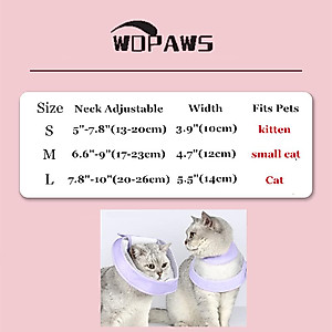 WDPAWS Cat Recovery Protective Cone Collar After Surgery-Soft Adjustable Waterproof Lightweight Elizabethan Collar to Prevent Cats from Touching Stitches, Wounds and Rashes(M Pink)