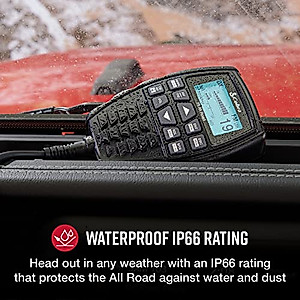 Cobra 75 All Road Wireless CB Radio - Dual-Mode AM/FM, Full 40 Channels, Bluetooth Connectivity, Digital Noise Cancellation, Waterproof, Instant Channel 9, 4-Watt Output, Easy to Operate, Black
