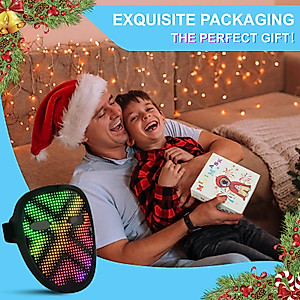 COKOTEE Kids Led Mask, Light up Mask with Gesture Sensing, Halloween Face Transforming Mask for Festival Cosplay, Parties, Gifts for Boys for Girls(Ages 5+)