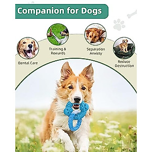 Boutiray Dog Chew Toys for Aggressive Chewers Large Breed, Indestructible Tough Dog Toys for Medium Large Dogs Natural Rubber & Nylon Durable Interactive Toys for Teething Cleaning