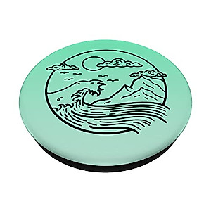 Mountain Scene Design - Ombre Seafoam Mint PopSockets Swappable PopGrip