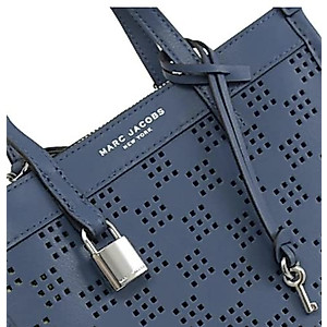 Marc Jacobs The Grind Mini Coated Leather Crossbody (Blue Sea)