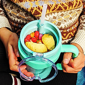 JOVIAL All In One Insulated Snack and Drink Cup 12 Oz-Glitter Pink