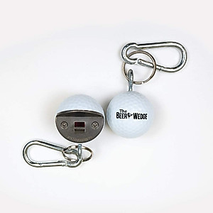 Golf Ball Bottle Opener, Beer Bottle Opener Made from a Real Golf ball, Bottle Opener KeyChain & Carabiner Bottle Opener - The BeerWedge - Cool Gadget for Teens, Present for Men, & Main Beer Accessory