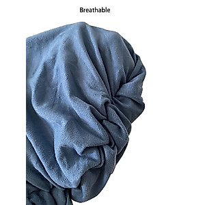 Lucky staryuan ® 3Pack Chemo Cancer Headwear for Women Soft Pre-Tied Twisted Braid Hair Cover Turban Headwear (Black Gray Light Blue)