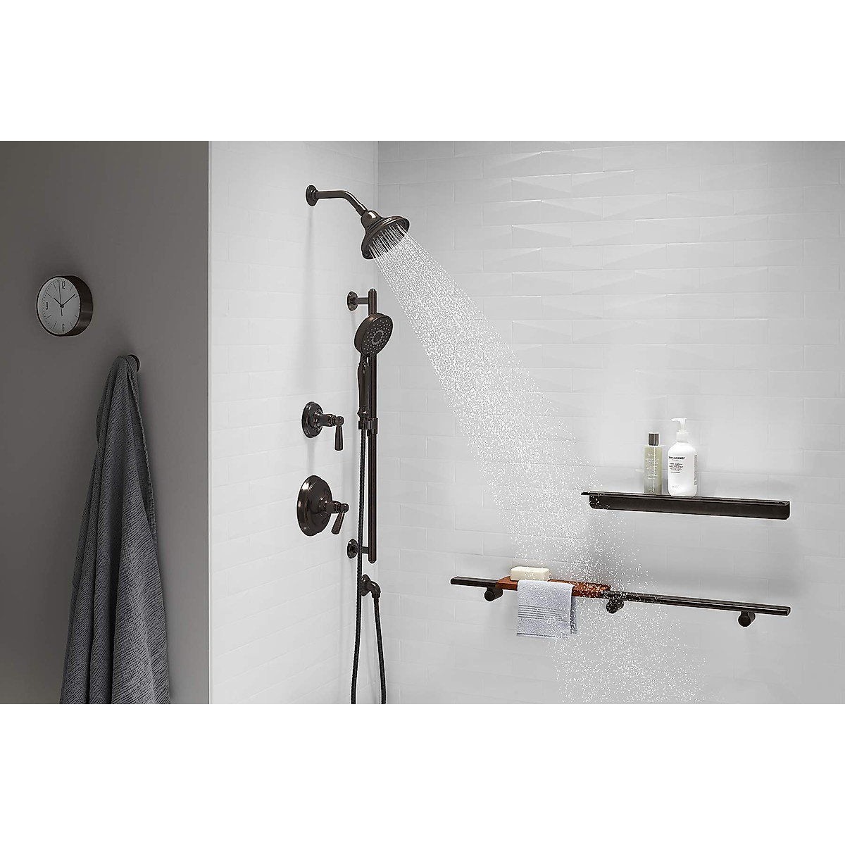 KOHLER 22163-2BZ Bancroft Multi-Function Handshower, Handheld Showerhead with 3 Spray Settings, 2.5 GPM, Oil-Rubbed Bronze