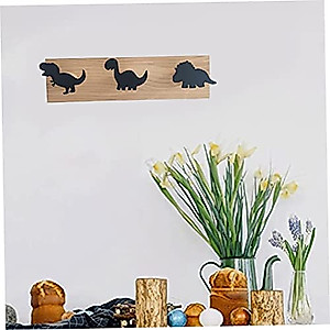 Gcroet Children's Dinosaur Wall Mounted Coat Hooks Wooden Door Coat Rack for Boys Bedroom Nursery Playroom Decoration Dinosaurs for Kids, Wall Mount Coat Hooks, Wooden Door Hangers, Playroom Decor