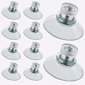 Sucker Cup JianLing 10pcs 1.1" PVC Suction Cup Glass Suction Pads with Thread Clear Screw Hooks Sucker Kitchen Bathroom Window Wall Car Hooks