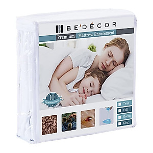 Bedecor Zippered Full Mattress Protector Cover for 7"-9" Depth Mattress,Fully Encased Liquid Proof Urine Pee Protection Breathable Smooth Incontinence Pet Baby Potty Training