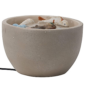 Foreside Home and Garden Multicolor Tidepool Ceramic Indoor Water Fountain with Pump