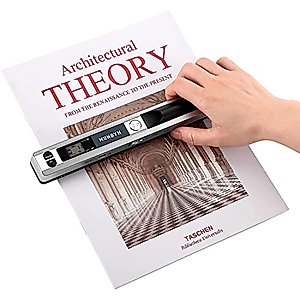MUNBYN Portable Scanner, Photo Scanner for A4 Documents Pictures Pages Texts in 900 Dpi, Flat Scanning, Include 16G SD Card, No Driver