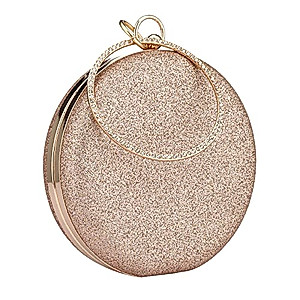 Gets Women Top Handle Handbags Tote Bag Clutch Purse for Women With Rhinestone Circular Ring