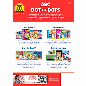 School Zone - ABC Dot-to-Dots Workbook - 32 Pages, Ages 3 to 5, Preschool, Kindergarten, Connect the Dots, Alphabet, Letter Puzzles, and More (School Zone Get Ready!™ Activity Book Series)