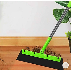 180 ° Magic Broom Sweeper with Long Handle, Multifunctional Silicone Broom Dust Pet Hair Quick Removal, Adjustable Household Cleaning Tool for Bathroom Window Floor