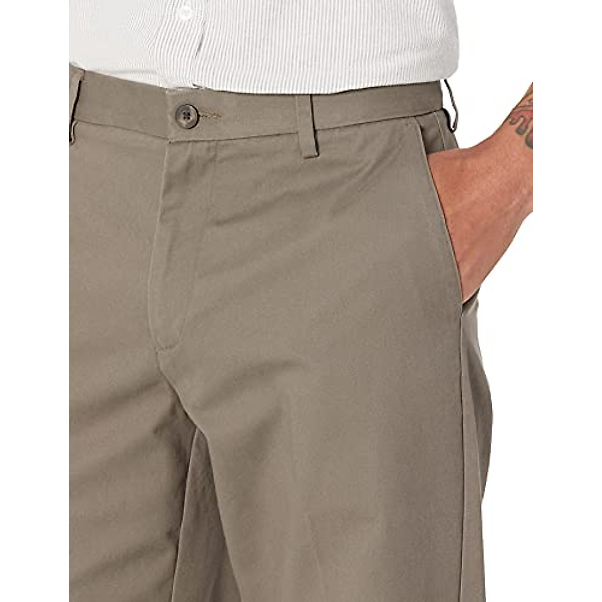 Amazon Essentials Men's Classic-Fit Wrinkle-Resistant Flat-Front Chino Pant (Available in Big & Tall), Taupe, 40W x 30L