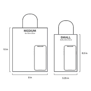 12 Counts Food Safe Premium Paper and Ink Small 8.5” X 5.25”, Vivid Colored Kraft Bag with Colored Sturdy Handle, Perfect for Goodie Favor DIY Bag, Environmentally Safe (Small, Navy)
