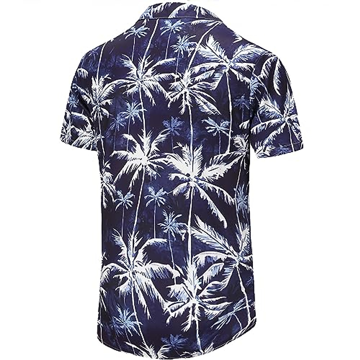 KYKU Mens Summer Shirts Soft Hawaiian Shirt Button Down, Palm Tree Blue, Medium