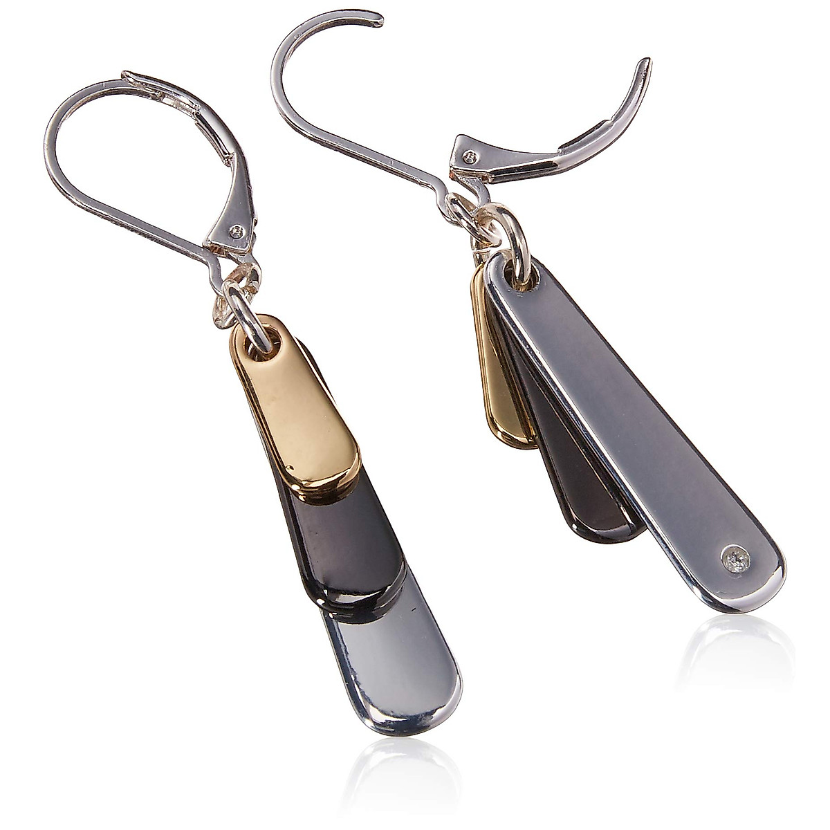 Nine West "Metal Motion" Tri-Tone Shaky Drop Earrings, Multi