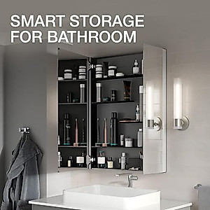 Kohler Maxstow Frameless Surface Mount Bathroom Medicine Cabinet, 30" W X 40" H, Dark Anodized Aluminum