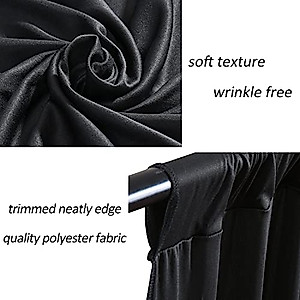 10ft x 10ft Black Backdrop Curtain for Parties Black Wrinkle Free Backdrop Drapes Panels for Birthday Party Wedding Photo Photography Polyester Fabric Background Decoration