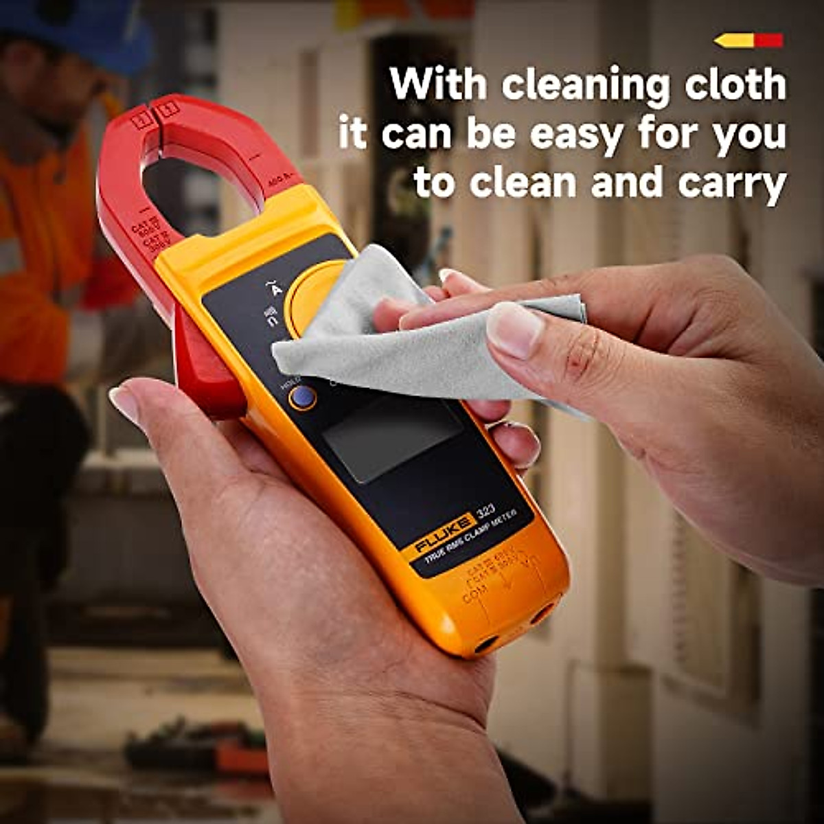 KingSung Hard Carrying Case for Fluke 323/324/325/302/303/305 Digital Clamp Multimeters and 374/375/376/902 FC True RMS Meters, with Wide Rubber Handle Strap, EVA Strong Drop-Resistant Shell,Yellow