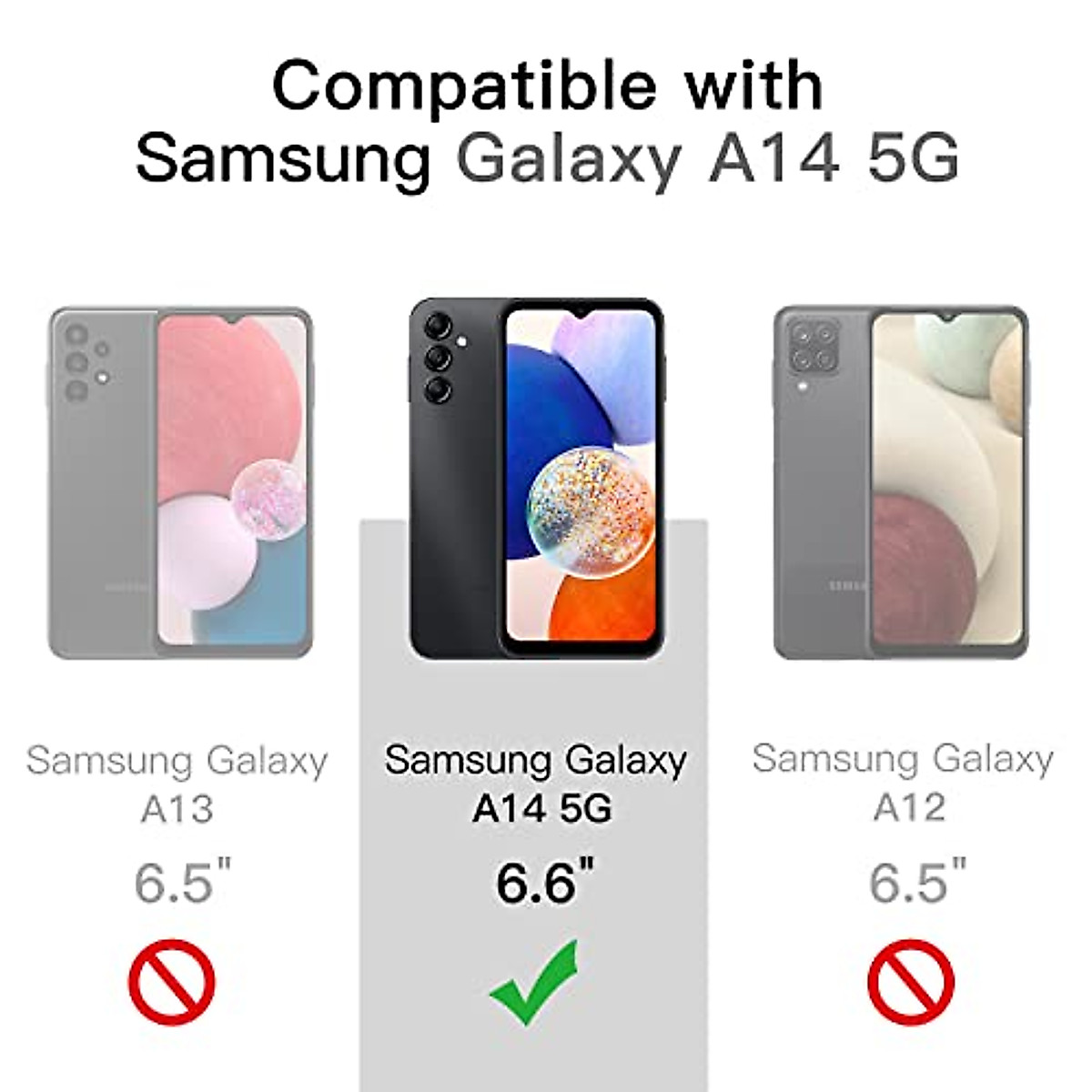 JETech Slim Fit Case for Samsung Galaxy A14 5G 6.6-Inch (Not for A14 4G), Soft TPU Thin Protective Phone Cover with Matte Finish, Shockproof (Black)